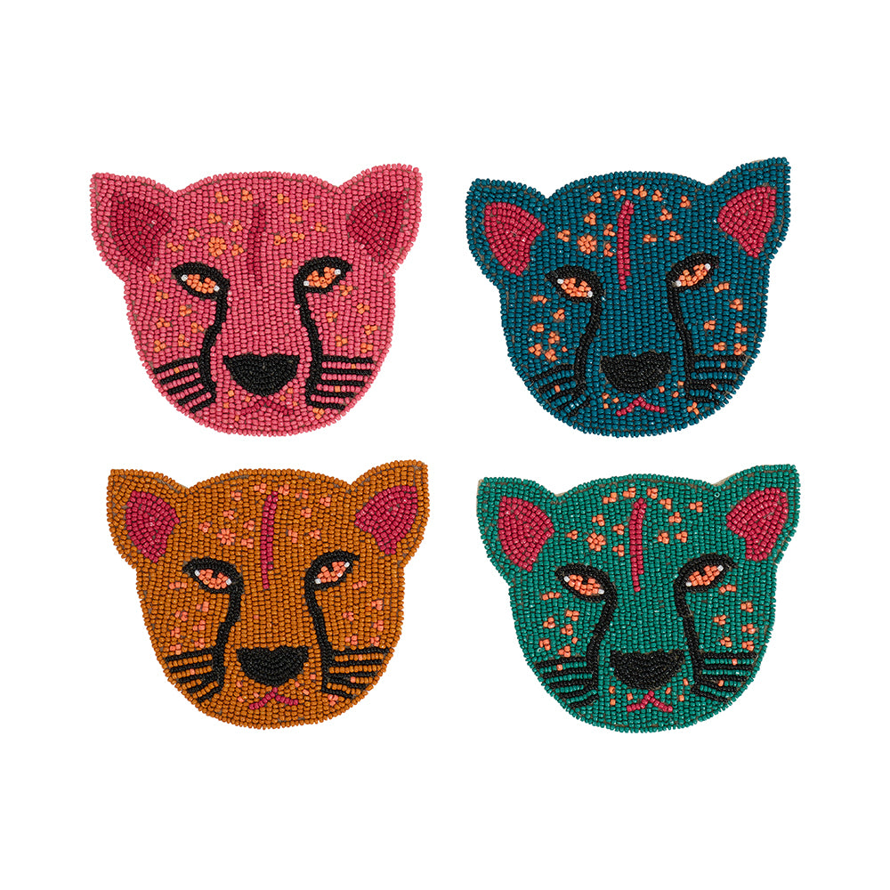 Beaded Coasters - Cheetah - 4pc – Annabel Trends