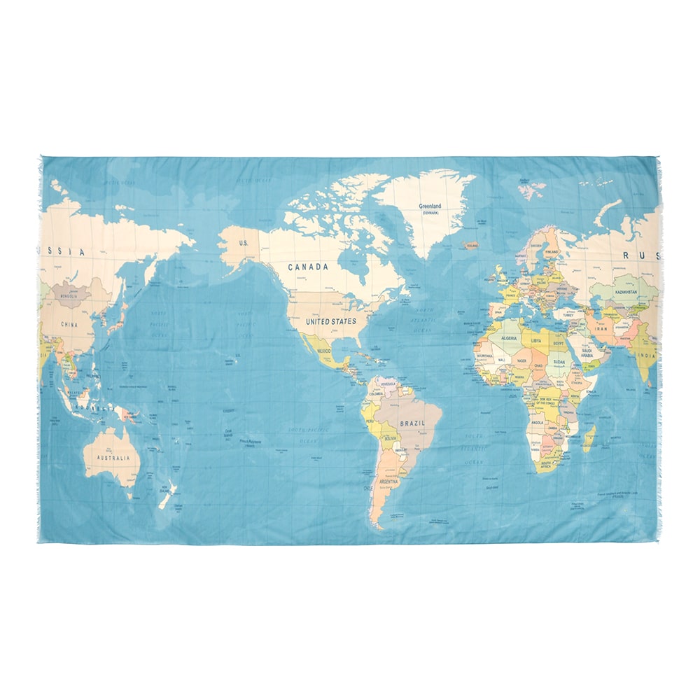 Scarf - World Map – Annabel Trends